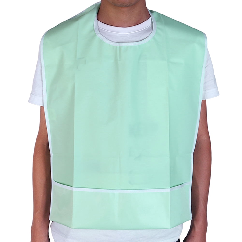 KONTONTY 2pcs Adult Bibs For Eating Washable Pvc Reusable Clothing ...
