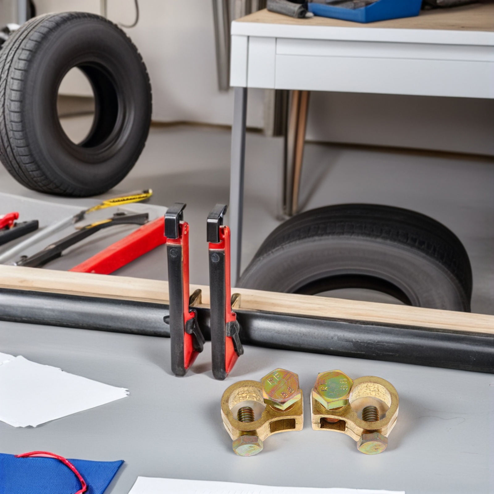 KONTONTY 2pcs Copper Battery Terminal Clamps For Trucks Thickened ...