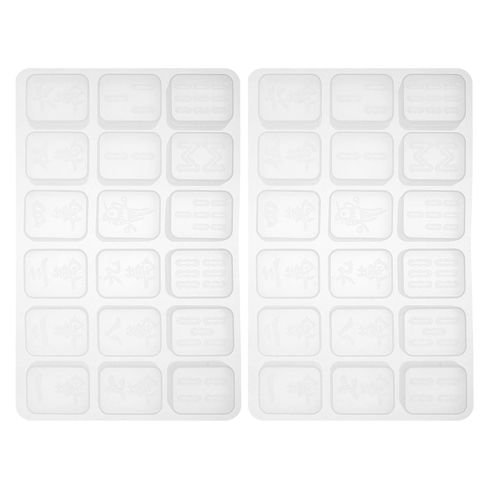 KONTONTY 2pcs DIY Chinese Mahjong Silicone Molds For Epoxy Resin ...