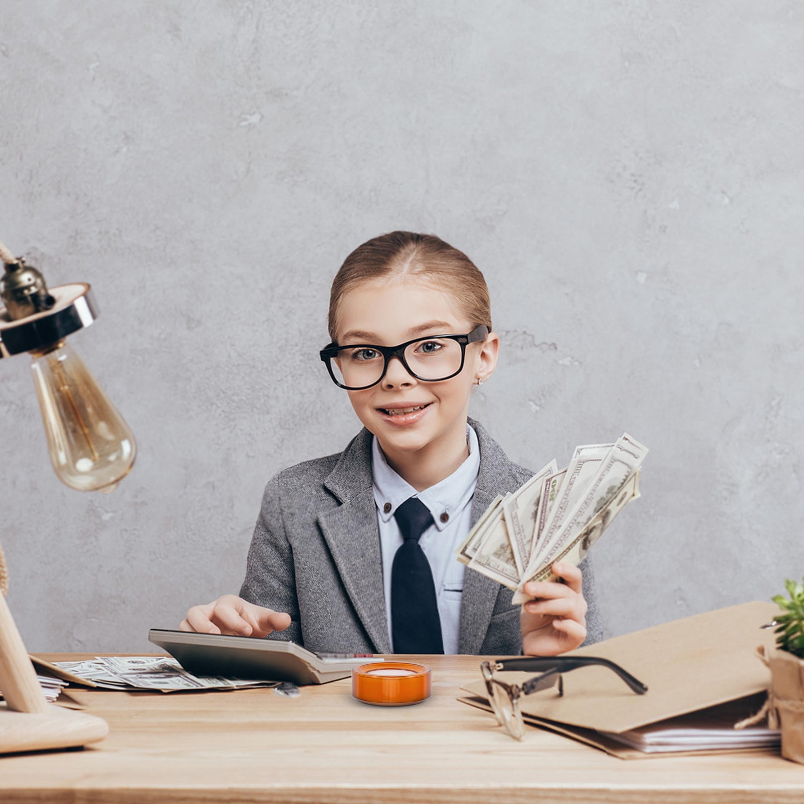 KONTONTY 2pcs Desktop Use Sponge Plastic Round Moistener Fingertip ...