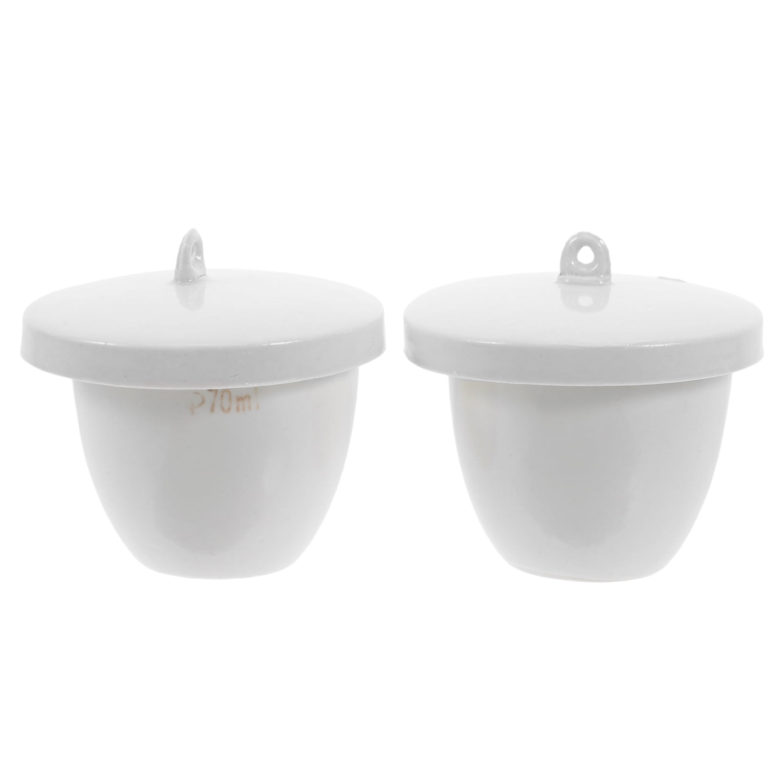 KONTONTY 2pcs Laboratory Porcelain Crucible with Lid 70ml Heat ...