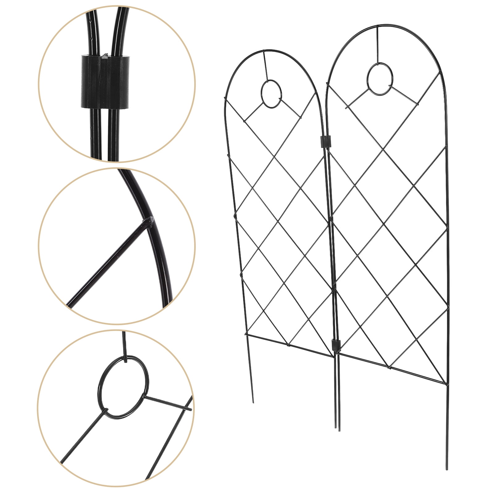 KONTONTY 2pcs Portable Iron Trellis for Climbing Plants Plant Vines ...