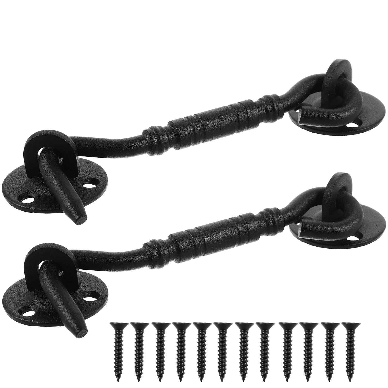 KONTONTY 2pcs Stainless Steel Hook Lock for Barn Doors Cabin Hooks and ...