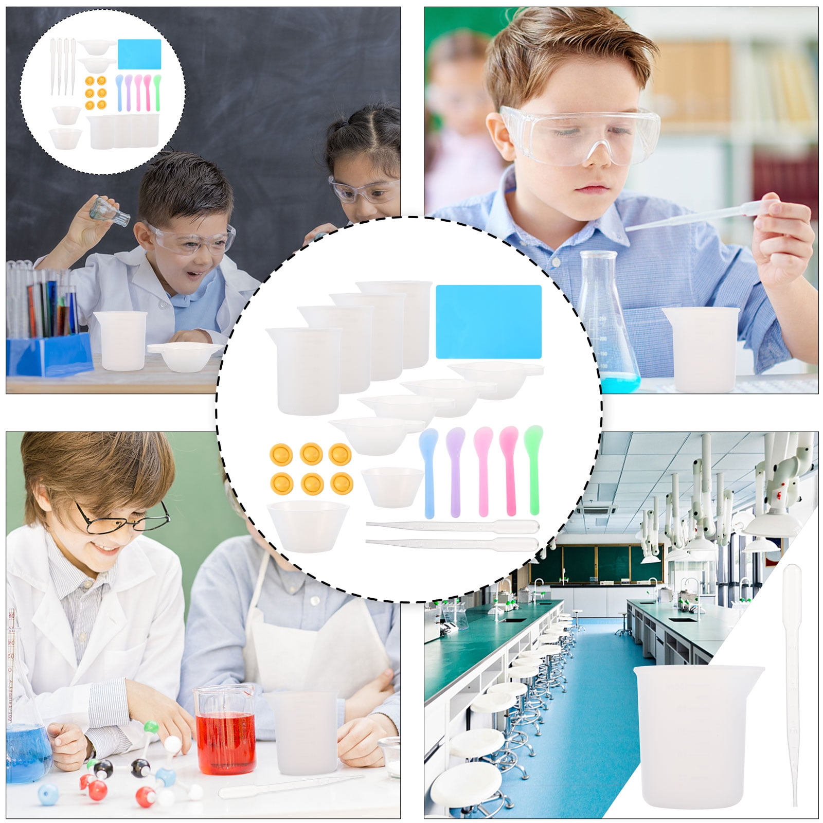 KONTONTY 36Pcs Epoxy Tool Kit Assorted Color Plastic Silicone Mixing ...