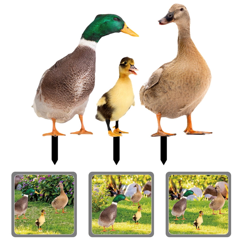 KONTONTY 3Pcs Lawn Decorations Outdoor Duck Decor Acrylic Assorted ...