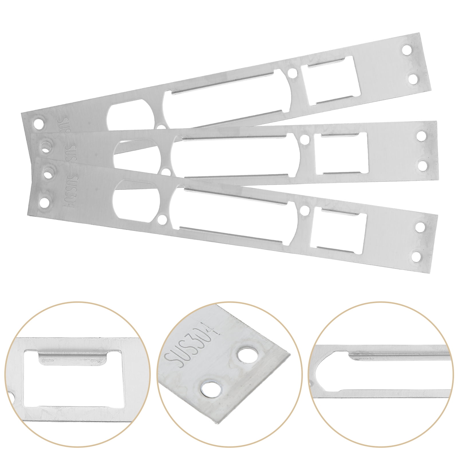 KONTONTY 3pcs Door Security Plate Stainless Steel Door Reinforcement ...