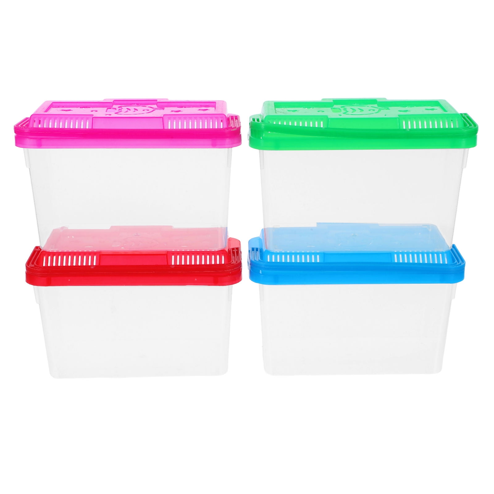 KONTONTY 4Pcs Mini Handheld Fish Tank Transparent Plastic Aquarium Box ...