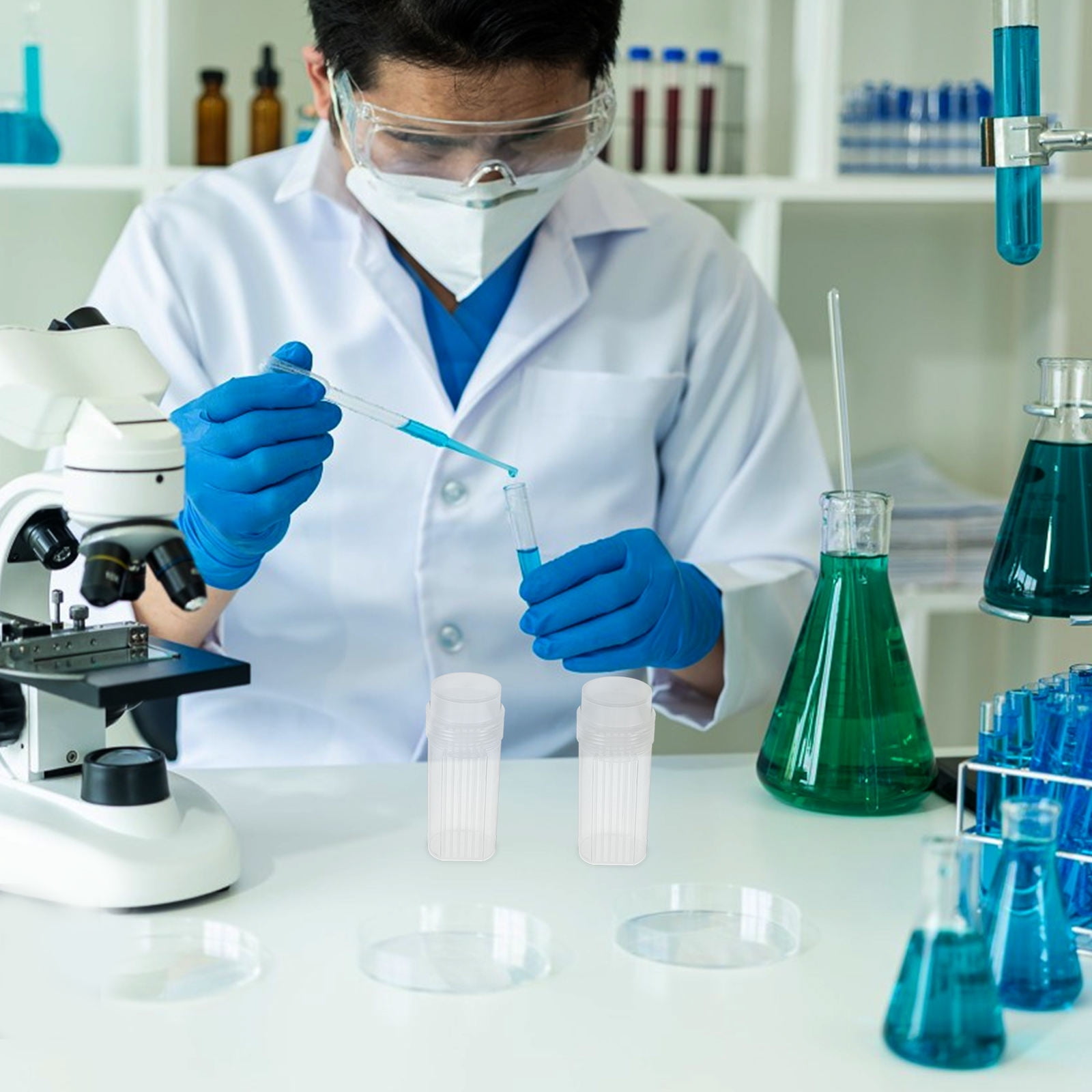 KONTONTY 4pcs Microscope Slide Case Portable Slide Storage Box Protects ...