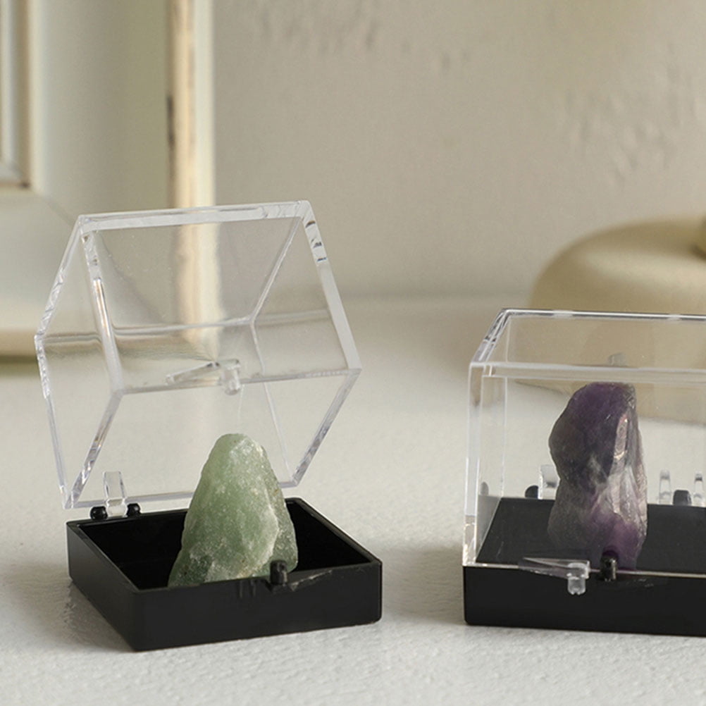 KONTONTY MLINS 4pcs Specimen Display Boxes for Rock Collection Clear ...
