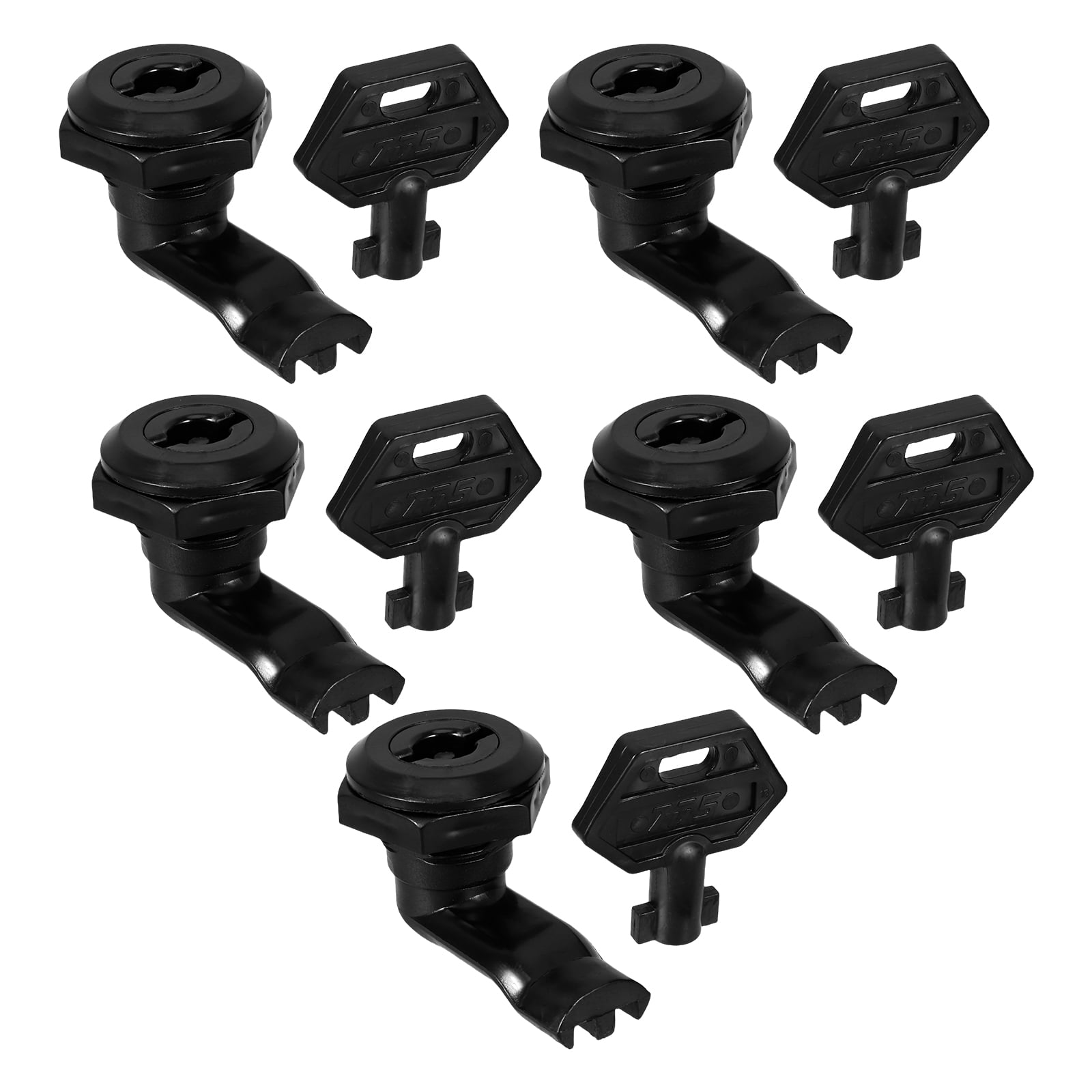 KONTONTY 5 Sets Electric Cabinet Lock Black Turn Latch Lock For Power ...