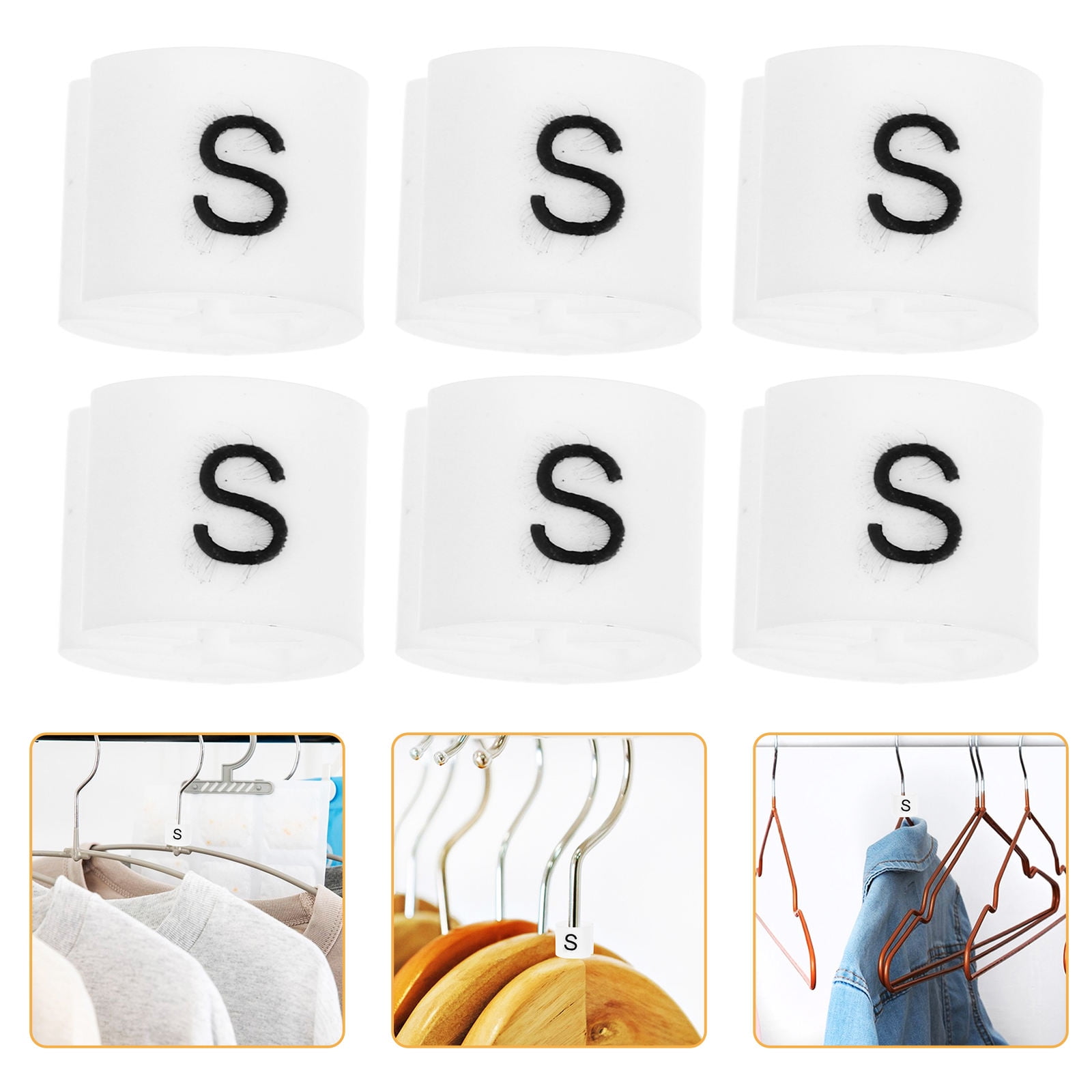 KONTONTY 50pcs Plastic Clothes Hanger Size Markers Coding Garment Size ...