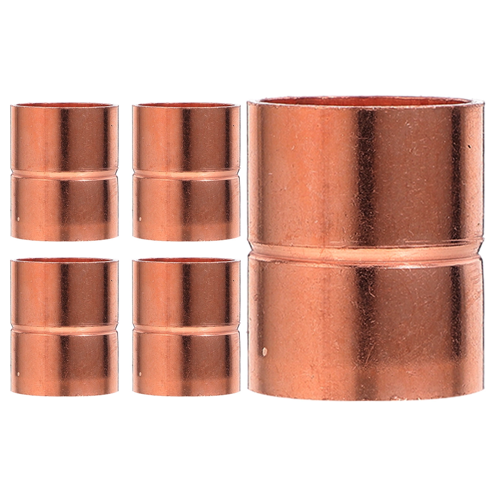 KONTONTY 5pcs Copper Pipe Coupling Straight Fitting for Plumbing and ...