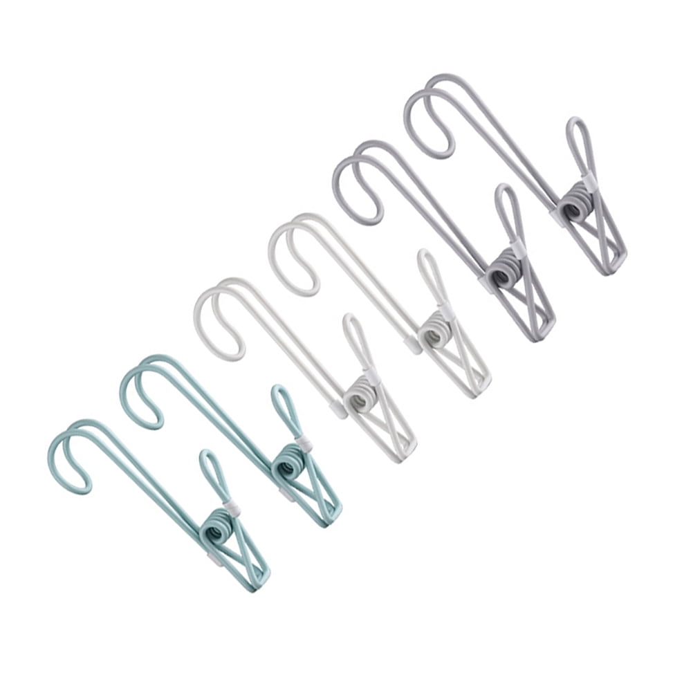KONTONTY 6-Pack Assorted Color Sock Clips for Household Clothing, Steel ...