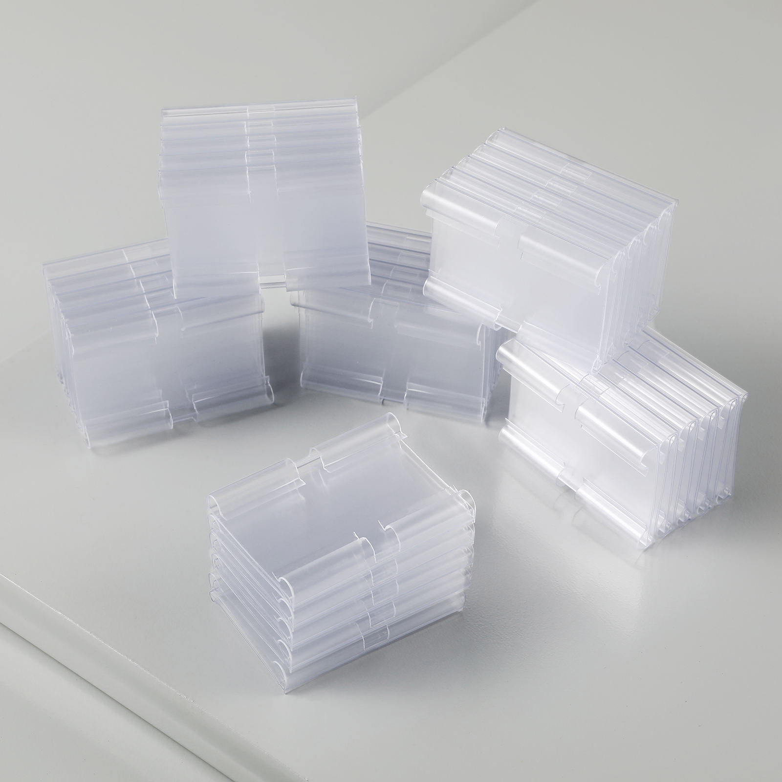 KONTONTY Food Label Holders Inventory Display Transparent PVC Plastic ...