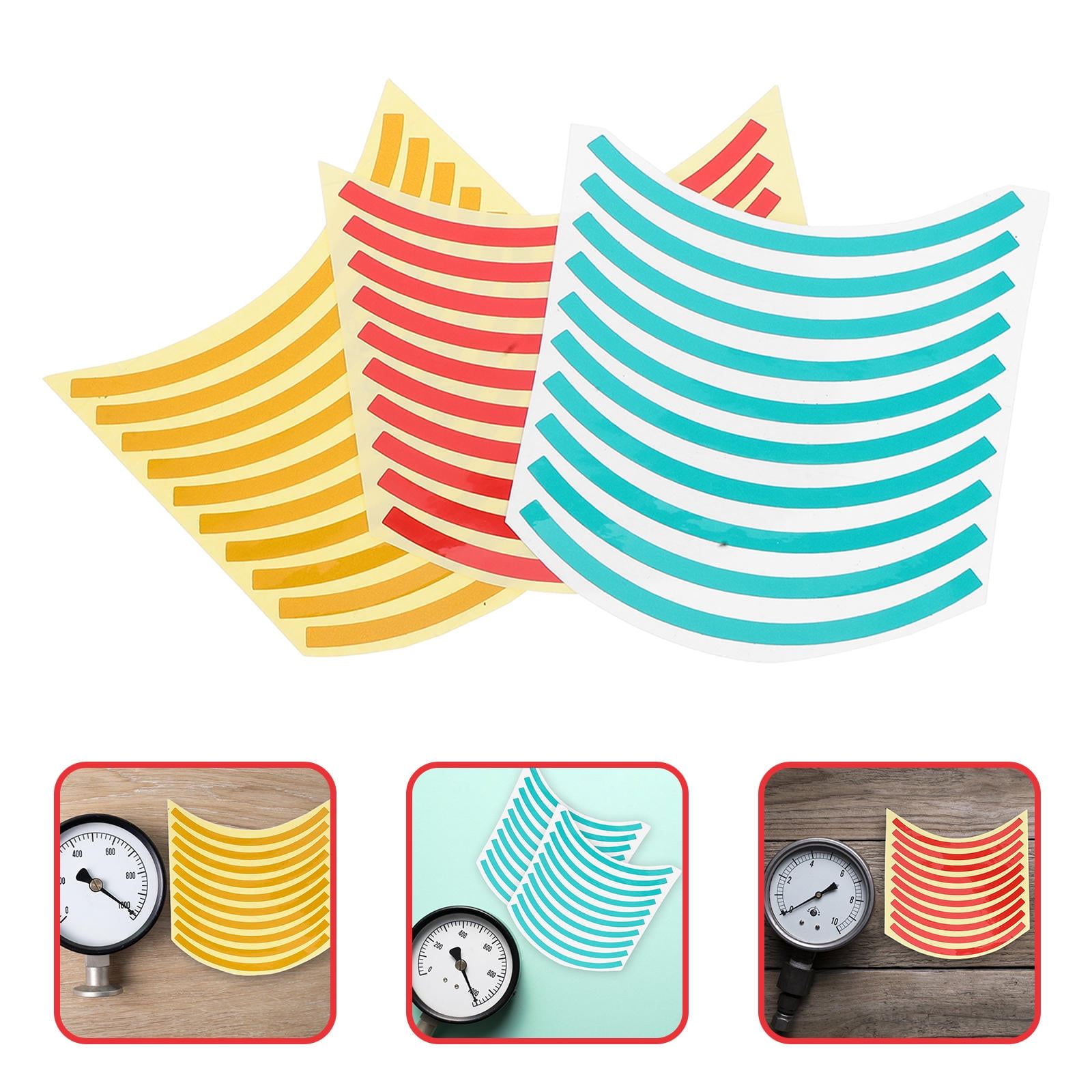 KONTONTY 60pcs Pressure Gauge Warning Labels High-Visibility Reflective ...