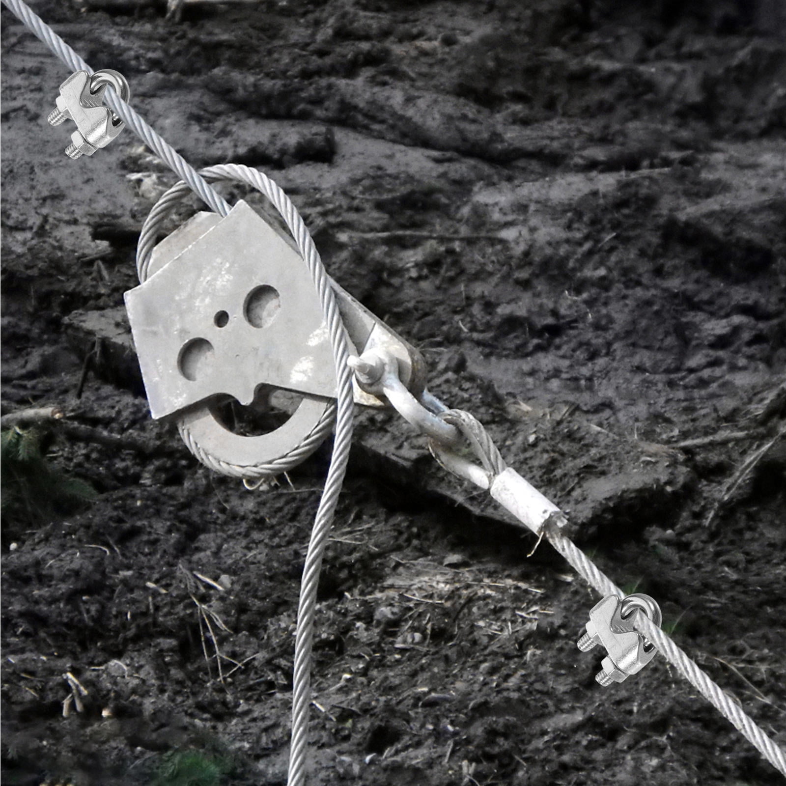 KONTONTY 6pcs M10 Wire Rope Clip Cable Clamps Wire Rope Clamp Stainless ...