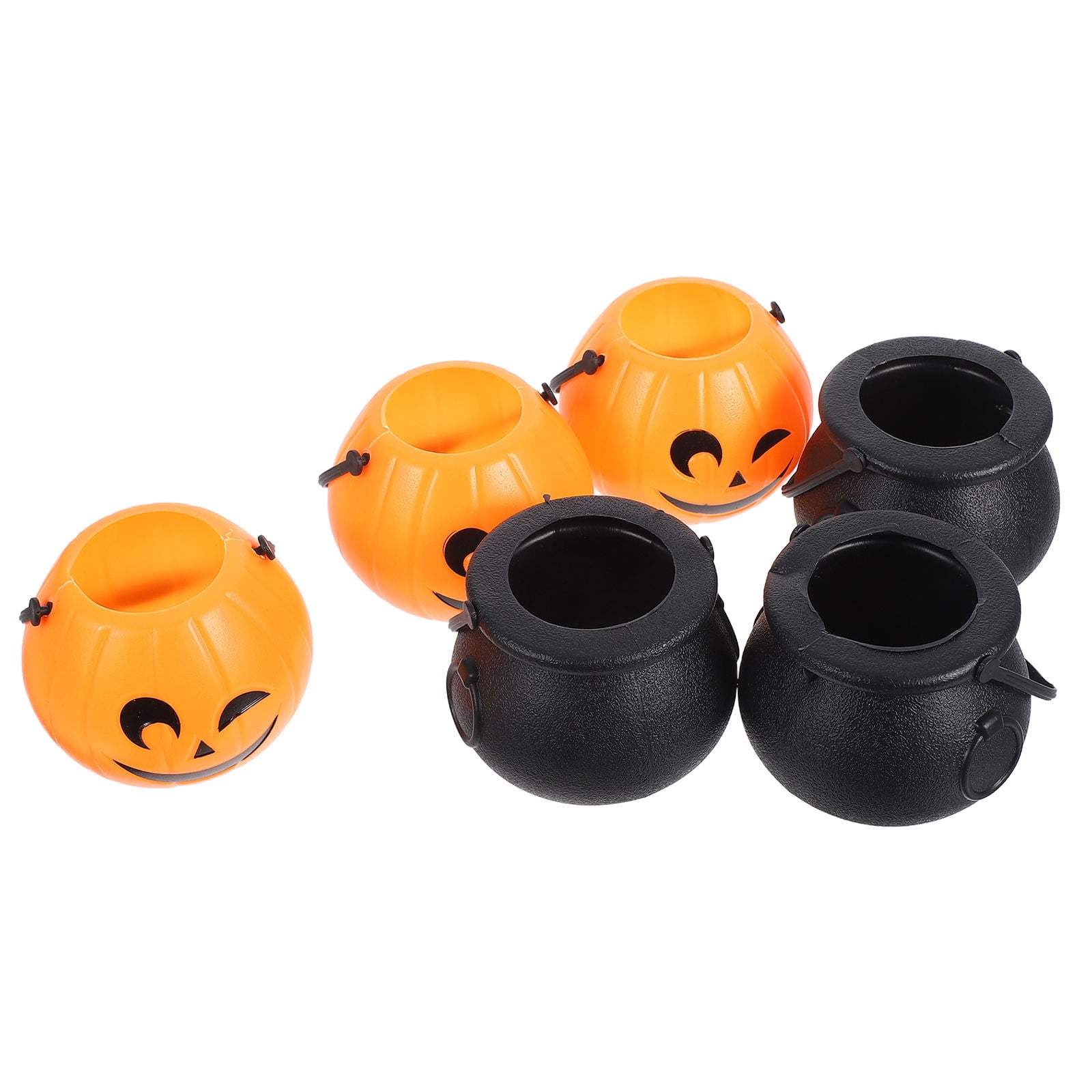 KONTONTY 6pcs Small Halloween Pumpkin Buckets Mini Trick Or Treat Candy ...