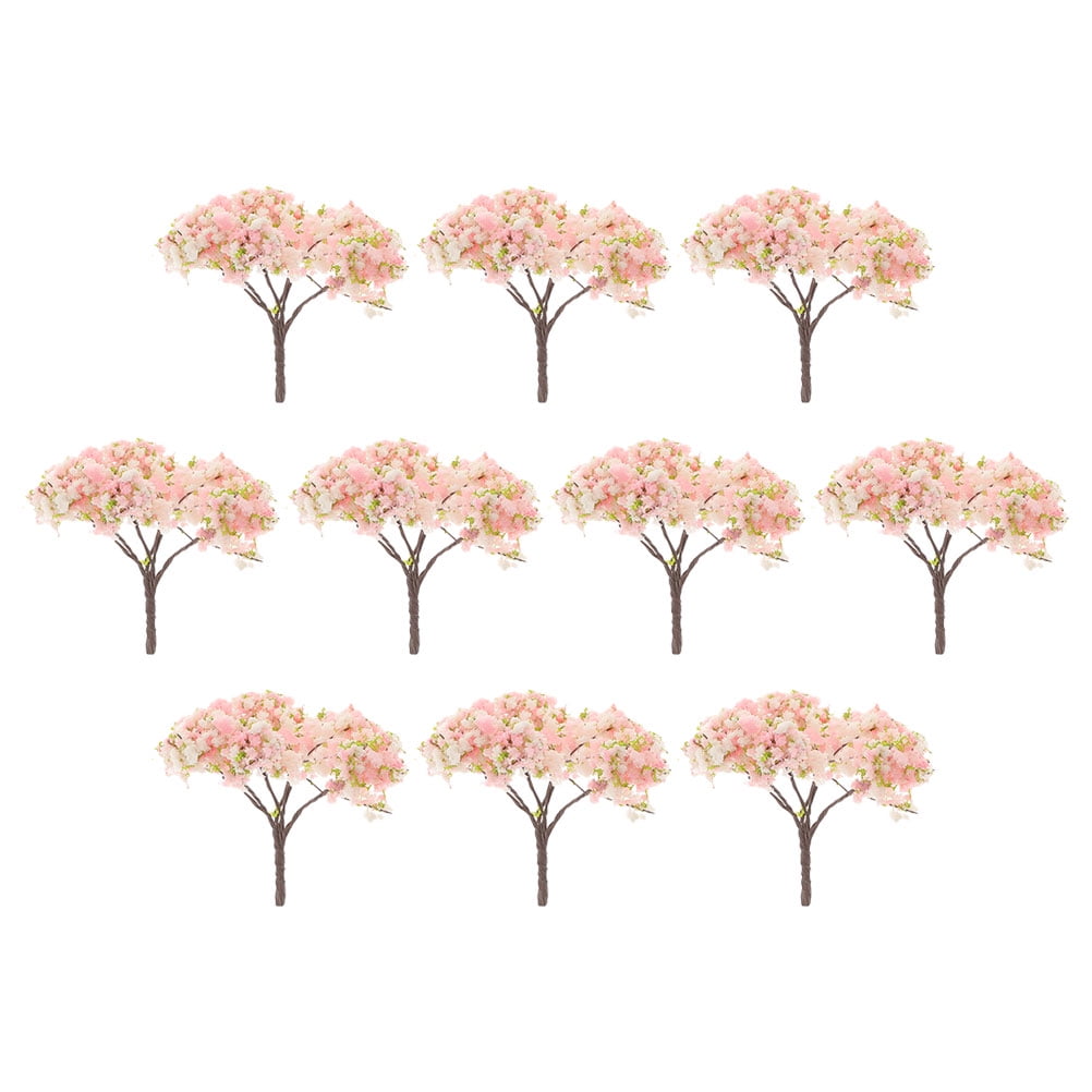KONTONTY Artificial Cherry Blossom Mini Trees for Decoration with ...