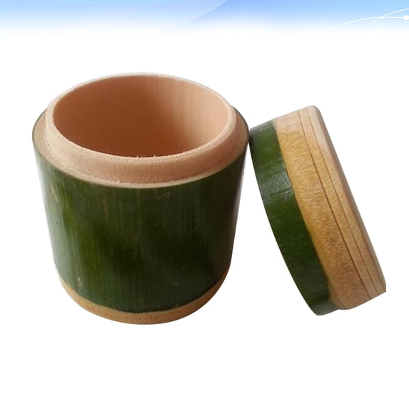 KONTONTY Bamboo Containers 1Set Green Cylinder for Food Storage Rust ...