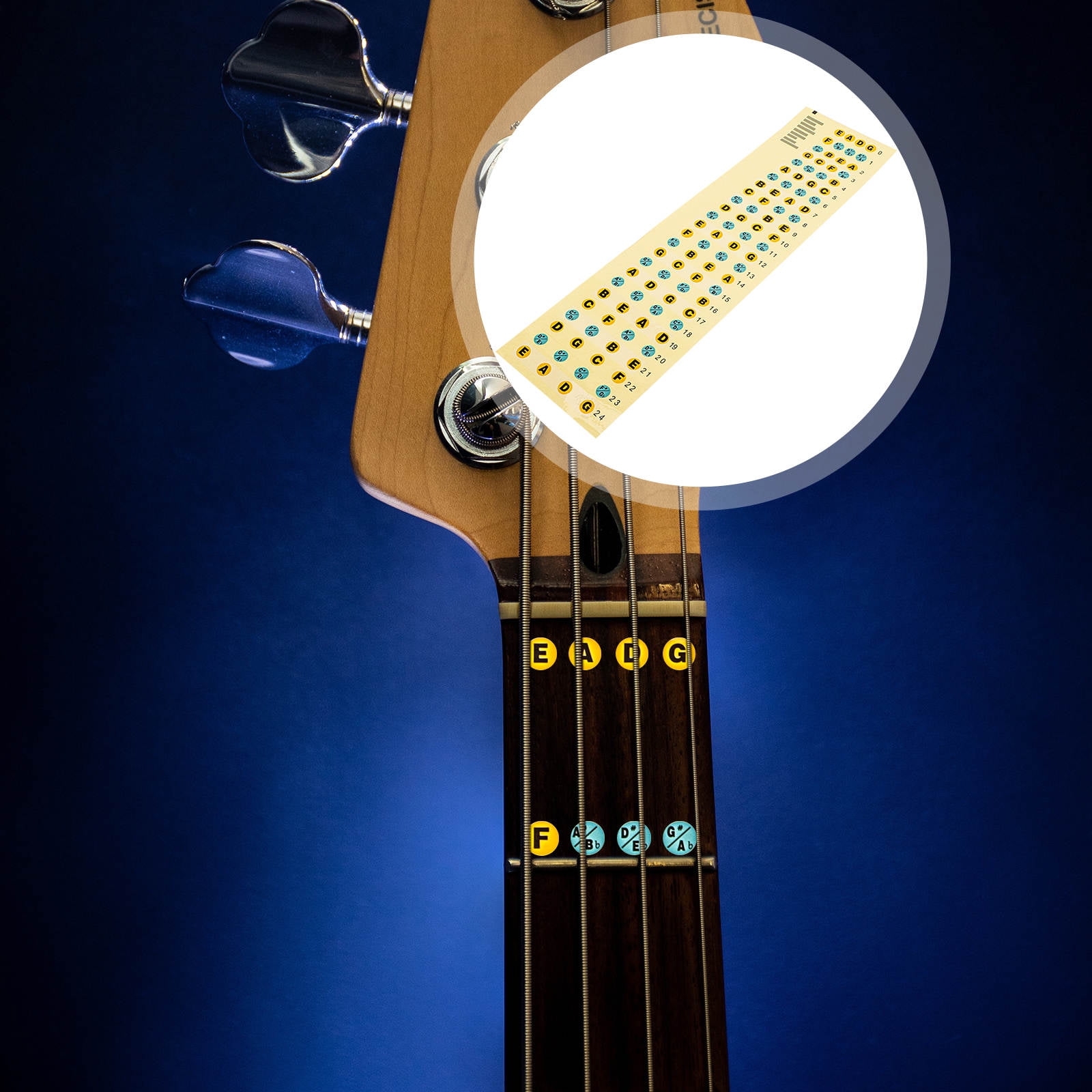 KONTONTY Bass Fretboard Stickers 2Pcs Assorted Color for Musicians and ...