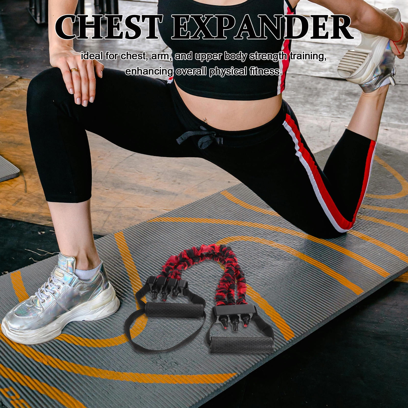 KONTONTY Chest Muscle Arm Exerciser Chest Expander Adjustable for Home ...