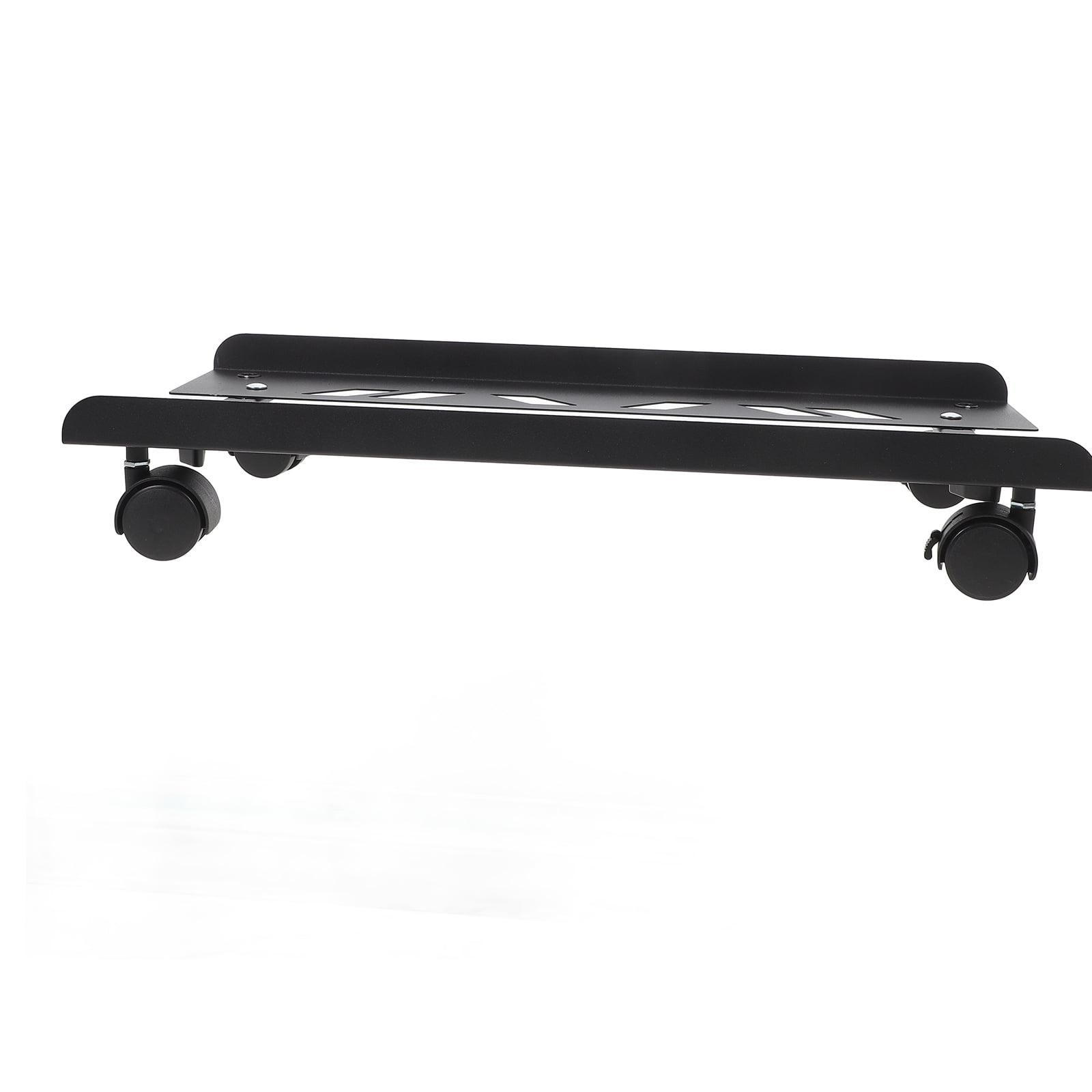 KONTONTY Rolling Pc Tower Stand Under Desk Black Steel Durable Computer ...