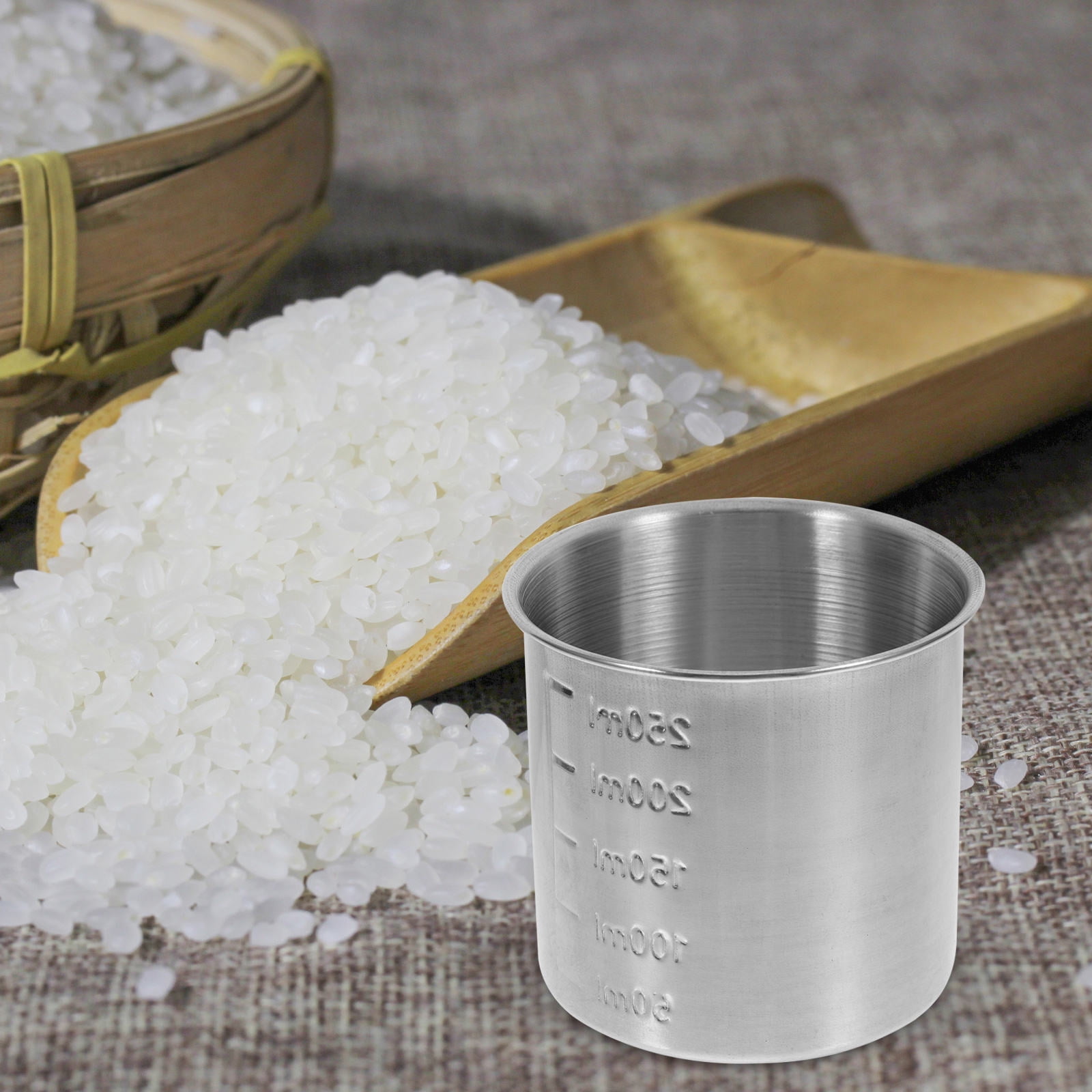 KONTONTY Cooker Measuring Cup Replacement Japanese Rice Measure Silver ...