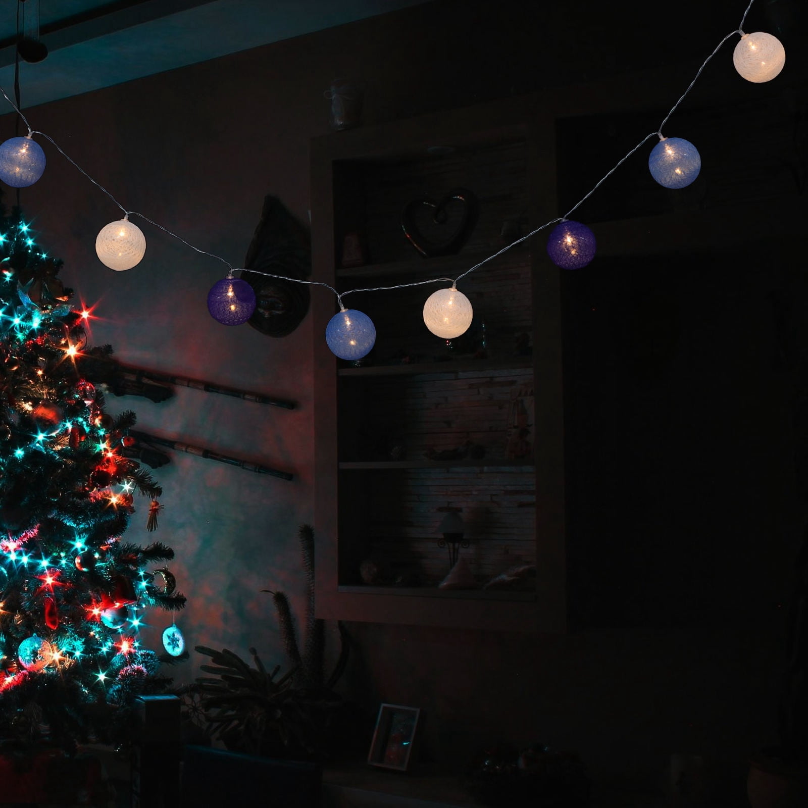 KONTONTY Cotton Ball LED String Lights Indoor Decorative Lamp - Walmart.com