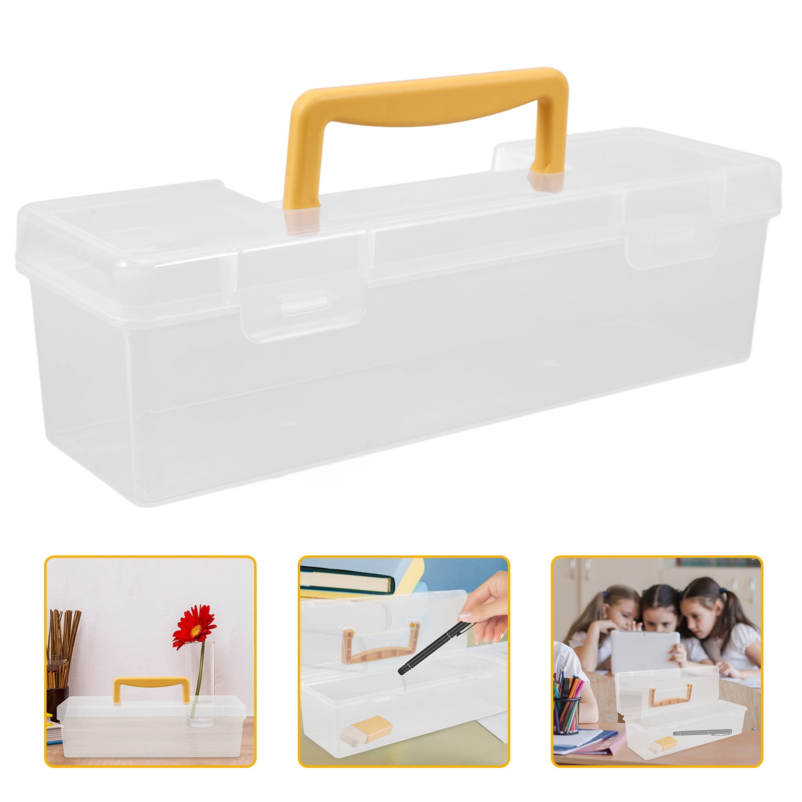KONTONTY Craft Storage Containers Rectangular Plastic Box for Small ...