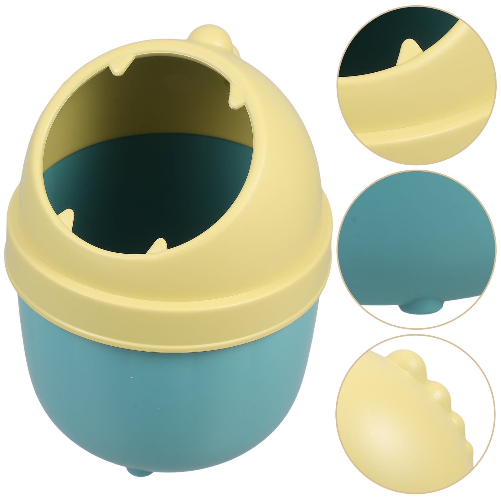 KONTONTY Cute Small Trash Can With Lid Kawaii Dinosaur Design Desktop ...