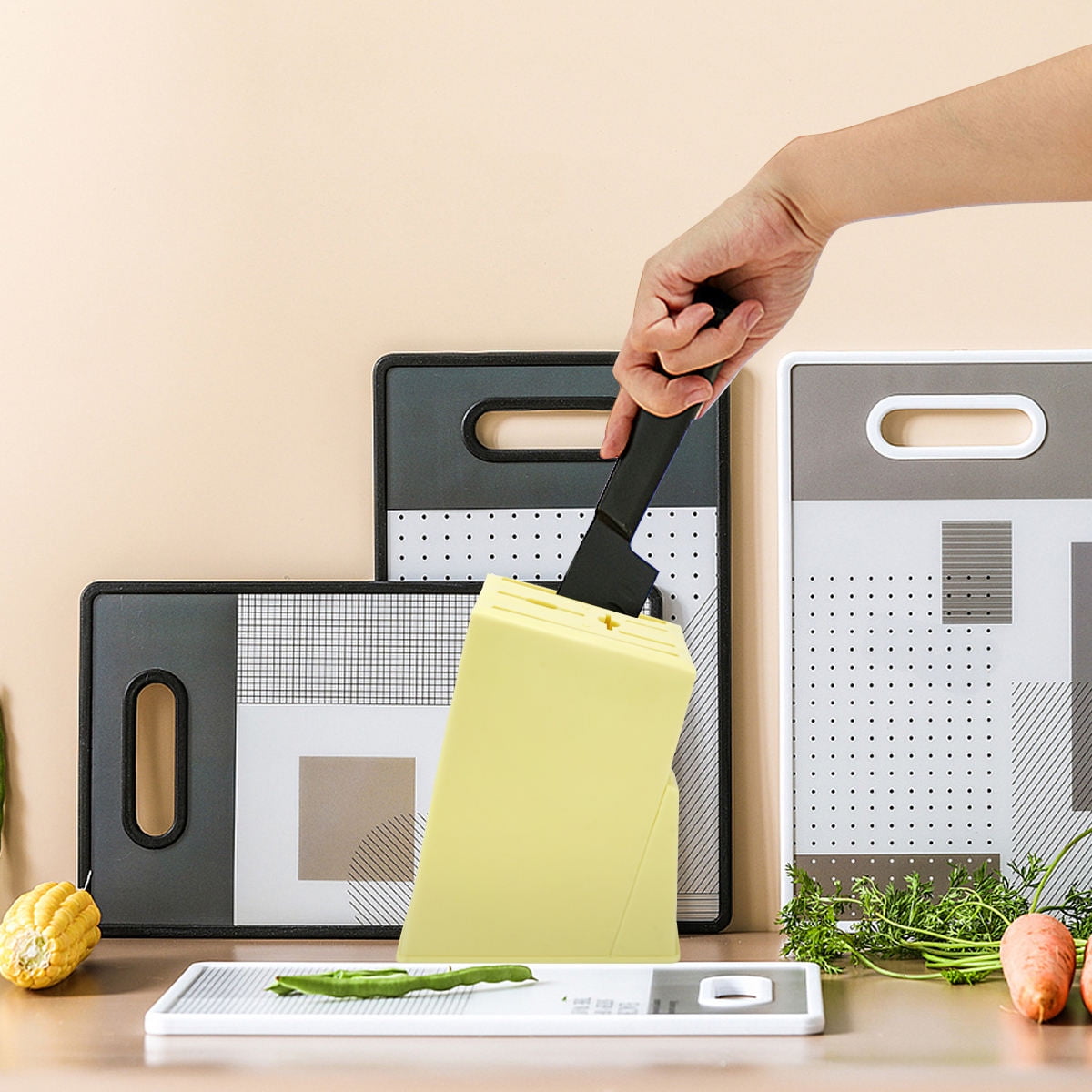 KONTONTY Cutlery Display Stand Block Utensil Kitchen Organizer Knife ...