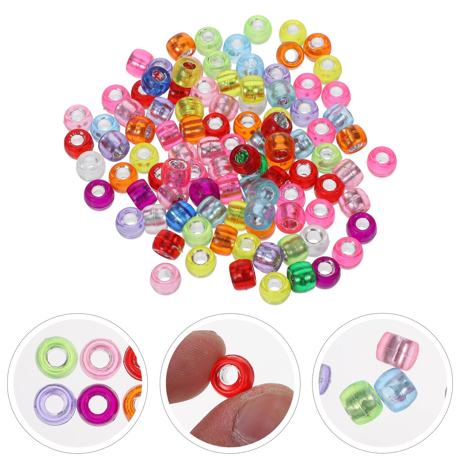 KONTONTY DIY Acrylic Barrel Beads for Jewelry Making Assorted Colors ...
