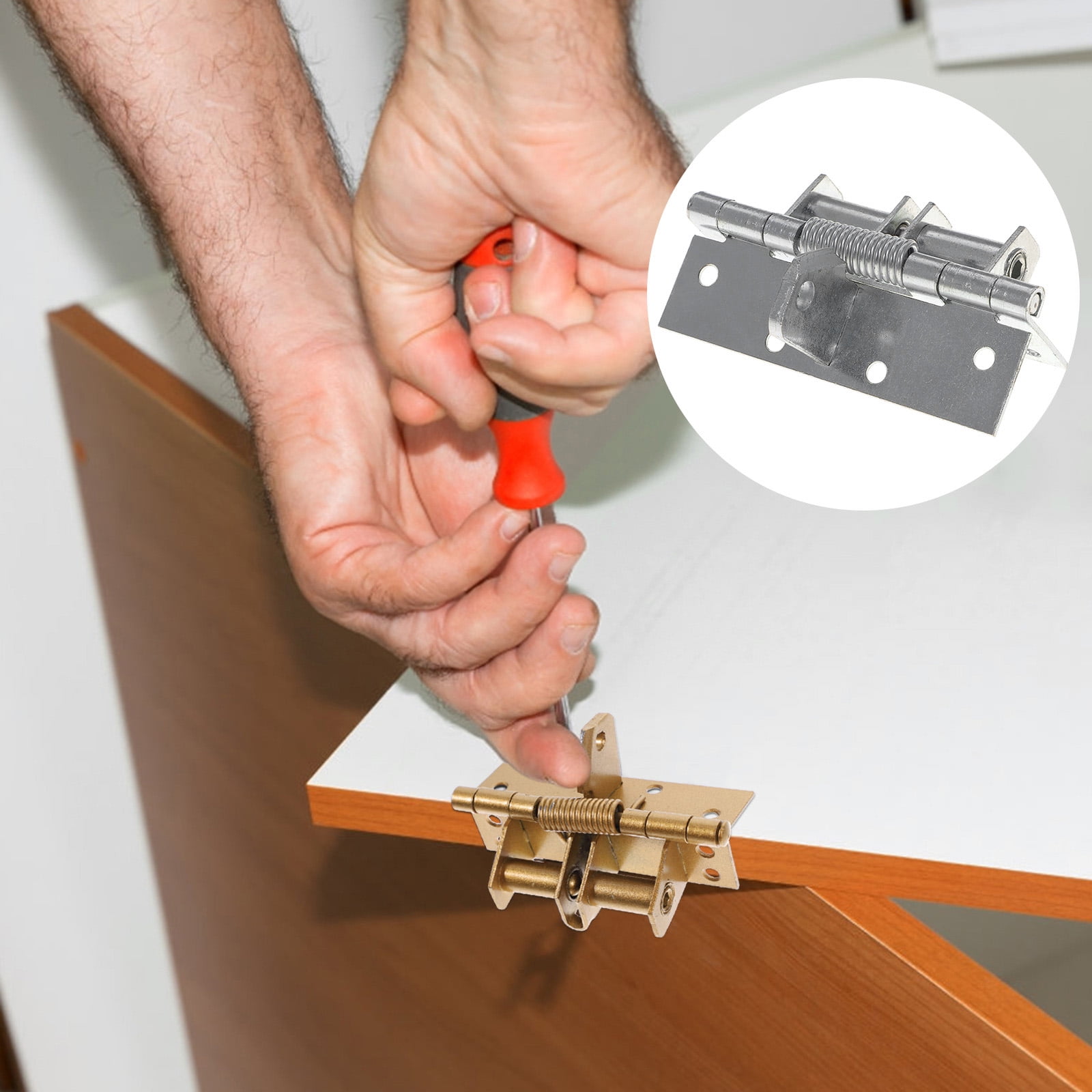 KONTONTY Thickened Manganese Steel Locking Door Hinge with Spring for ...