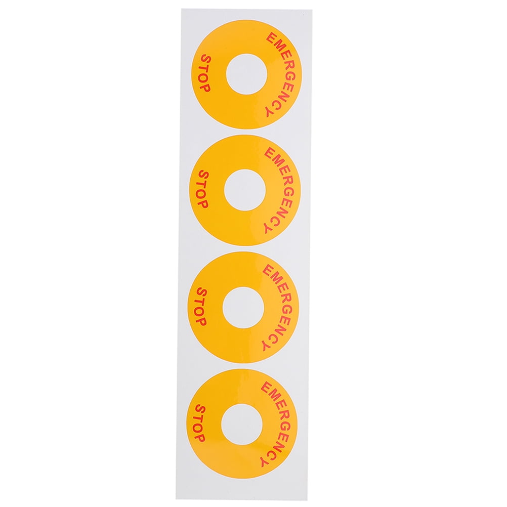 KONTONTY Warning Emergency Stop Sign Stickers Yellow Durable Decals for ...