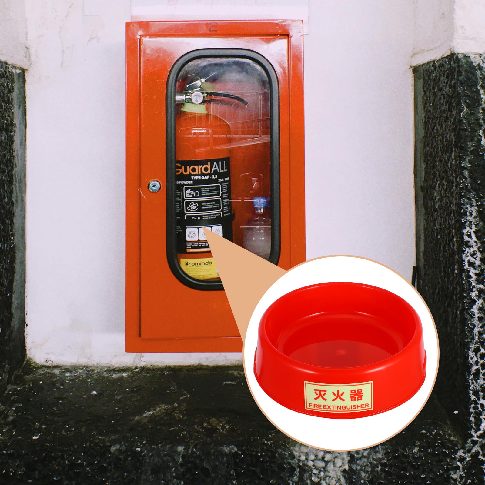 KONTONTY Fire Extinguisher Rack 1 Set 7.95X7.48X2.36In Red Plastic For ...