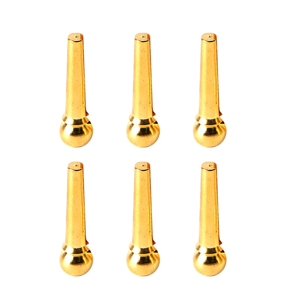 KONTONTY Guitar Bridge String Studs 6Pcs Golden Copper for Stable ...