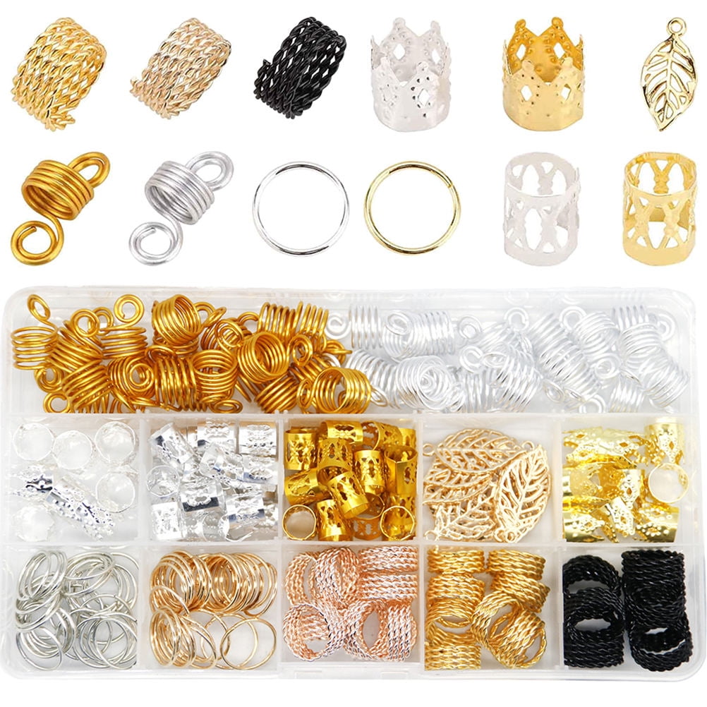 KONTONTY Hair Jewelry Rings and Dreadlocks Hair Cuffs Set Assorted ...
