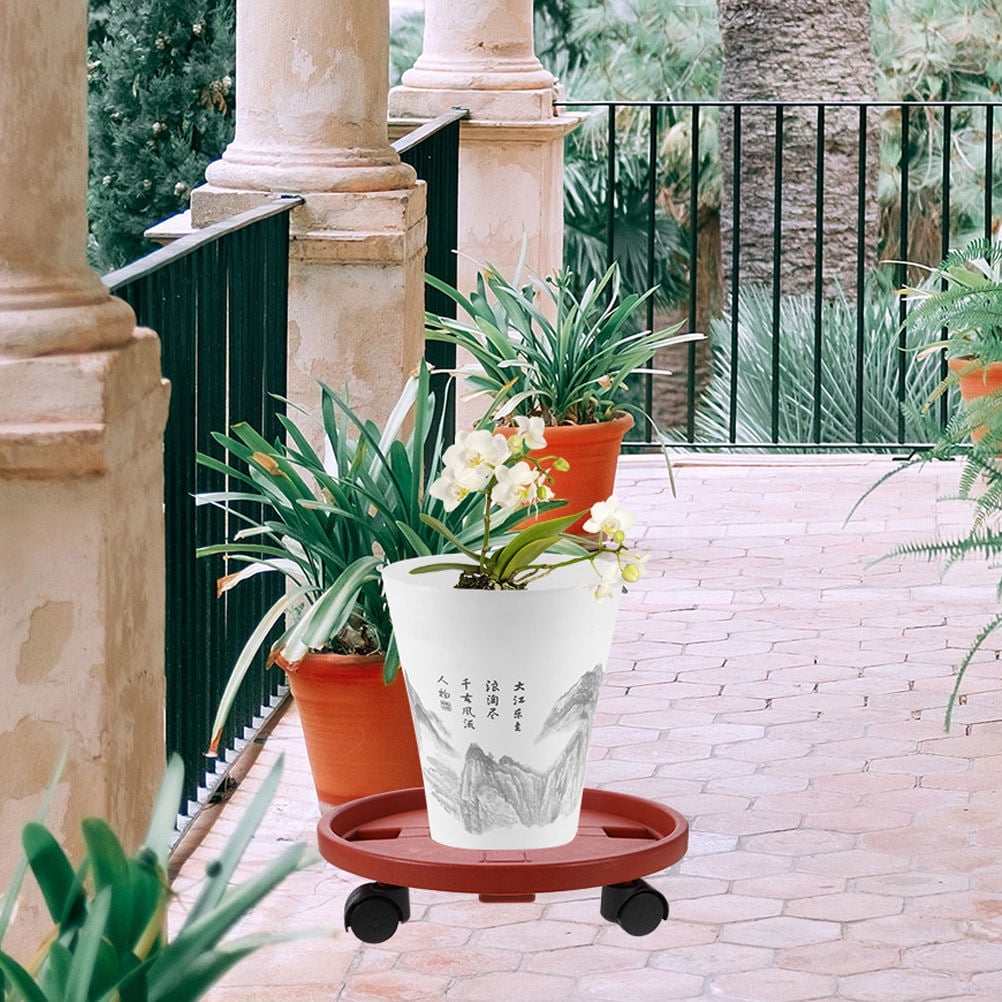 KONTONTY Heavy Duty Mobile Planter Tray with Wheels for Pots and Plants ...