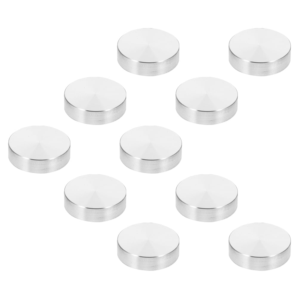 KONTONTY Hemoton 10pcs Round Aluminum Disc Thread 30mm Metal Circular ...