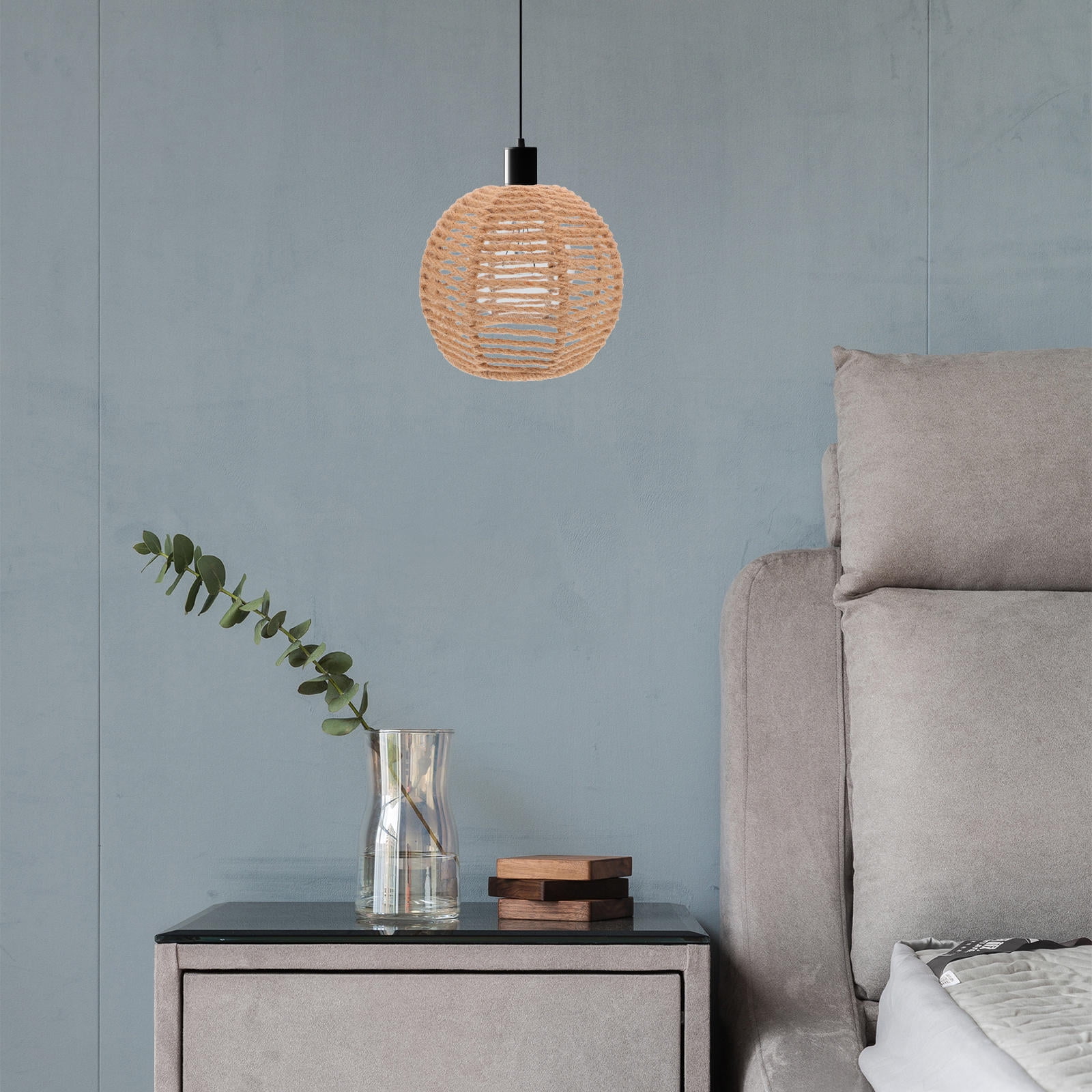 KONTONTY Jute Rope Lampshade Boho Lampshade Rustic Woven Lamp Shade ...