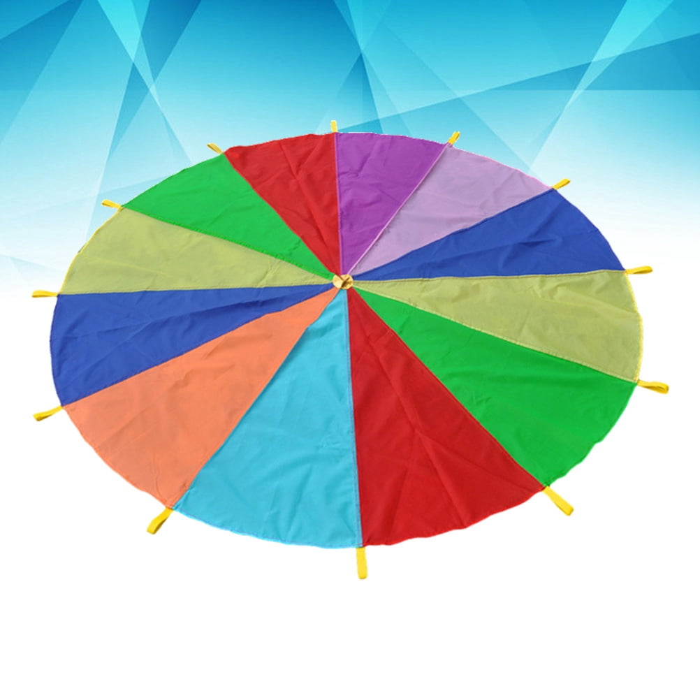 KONTONTY Kids Play Parachute Rainbow Umbrella Kindergarten Early ...