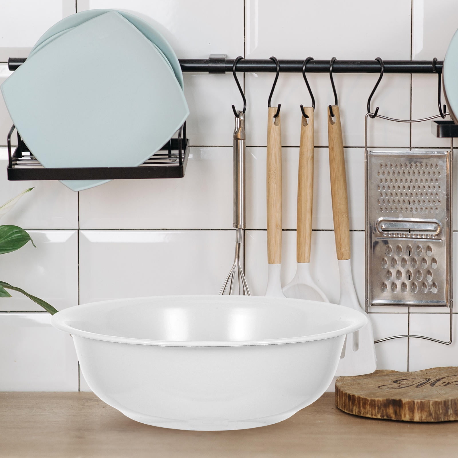 KONTONTY Large Enamel Bowl Vintage Enamel Basin Kitchen Enamelware ...