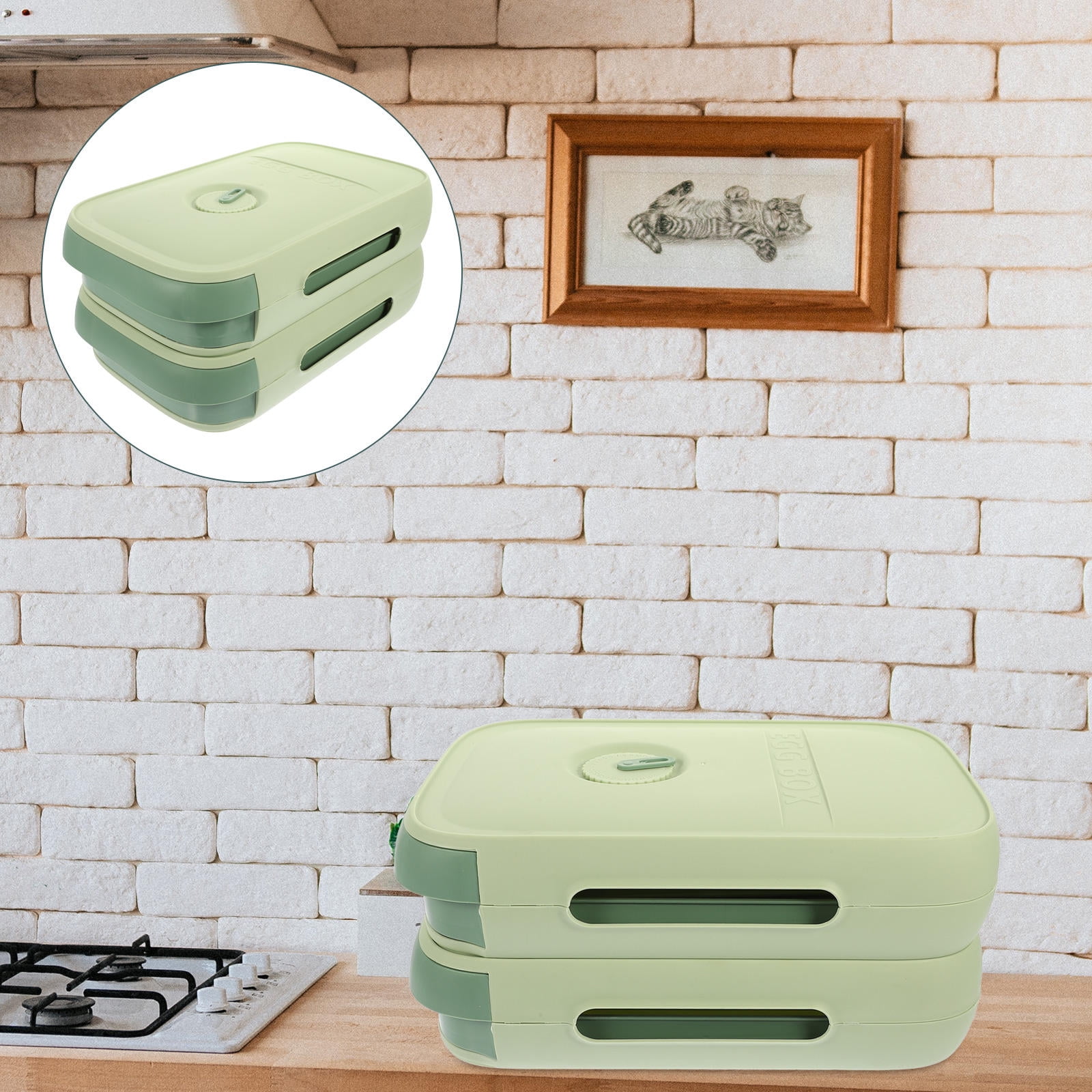 KONTONTY Light Green Storage Box with Drawer, PP Material for Efficient ...
