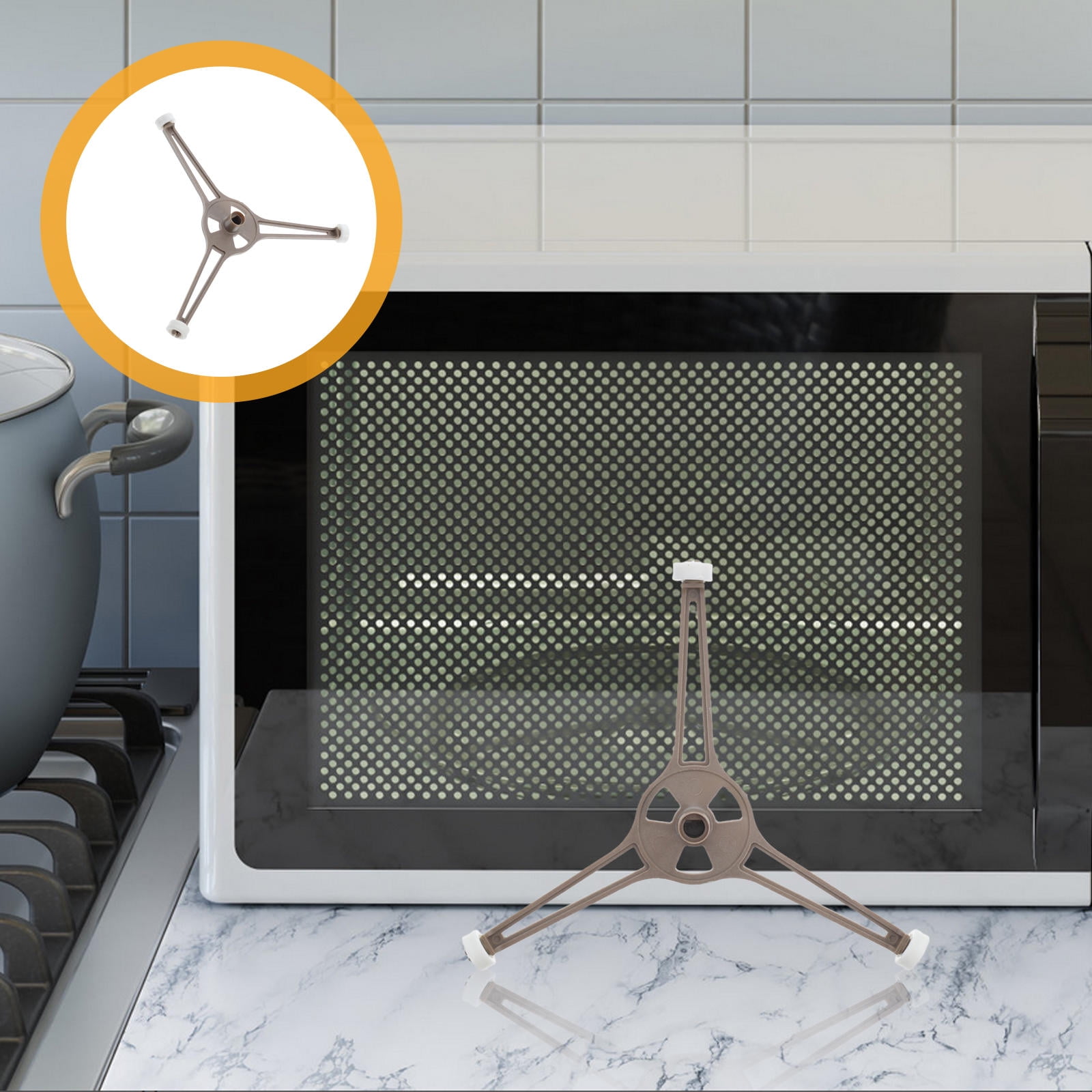 KONTONTY Microwave Accessories Plate Holder Ring for Turntable Brown ...