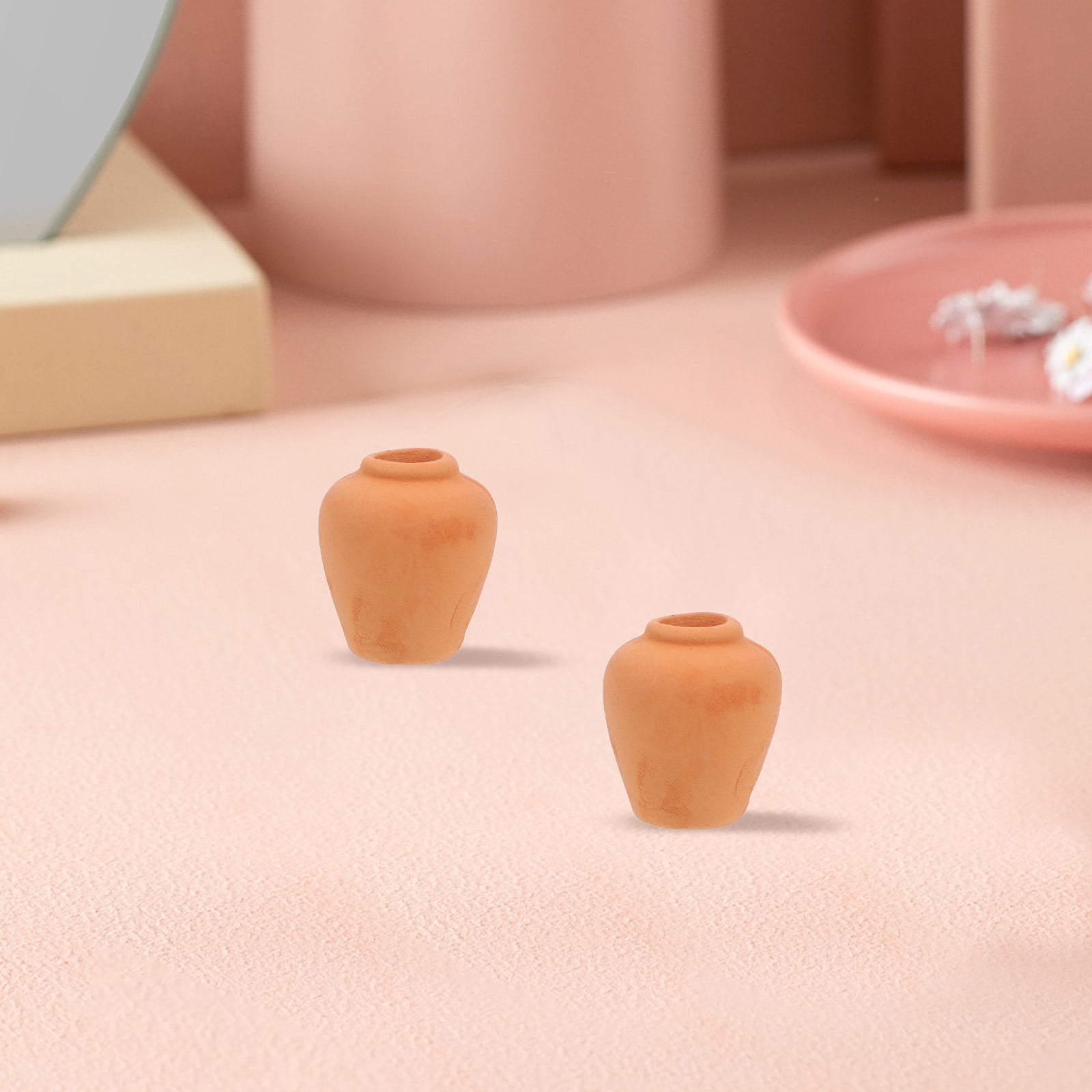 KONTONTY Mini Red Ceramic Flower Pots for Planting Succulents Vintage ...