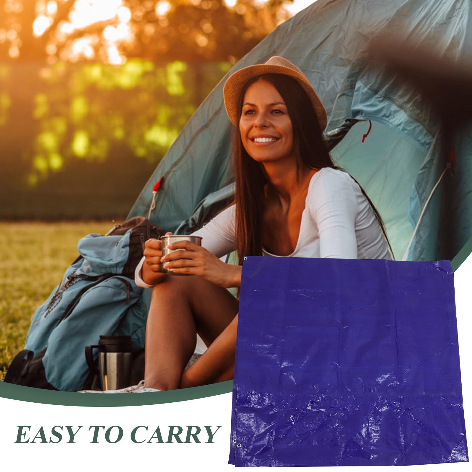 KONTONTY Outdoor Tarp 3mx5m Waterproof and UV Protection with Metal ...