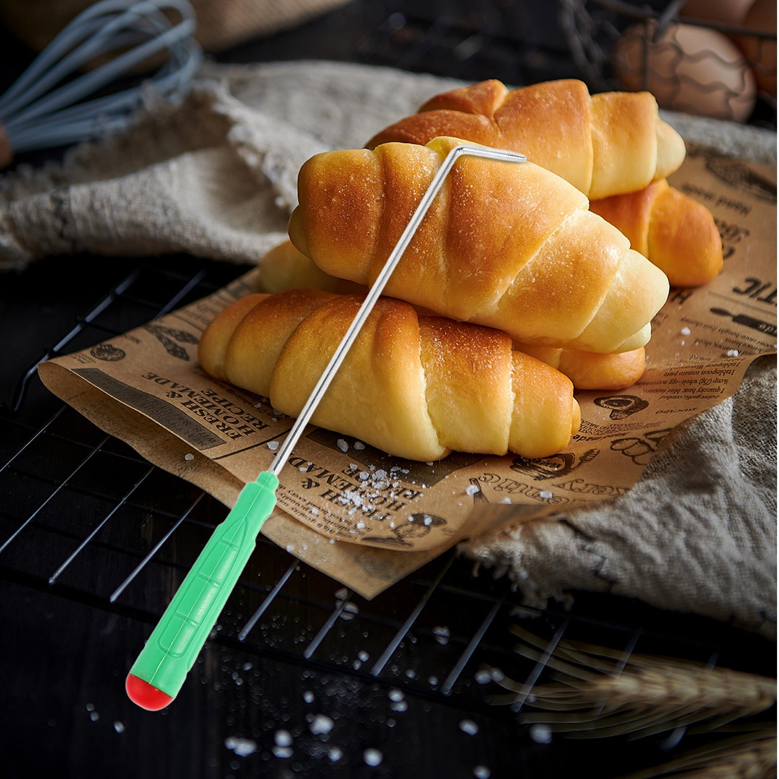 KONTONTY Oven Rack Push Pull Tool Hot Racks Puller Metal Stick Hook ...