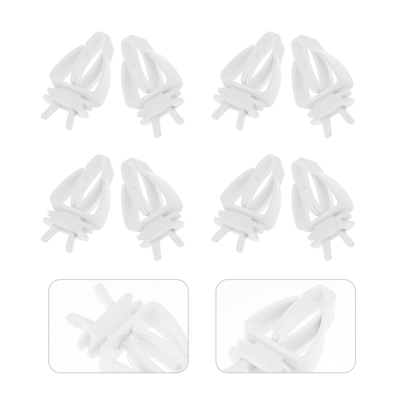 KONTONTY Parrot Clamps 12Pcs White Plastic Bird Cage Food Feeding Clip ...