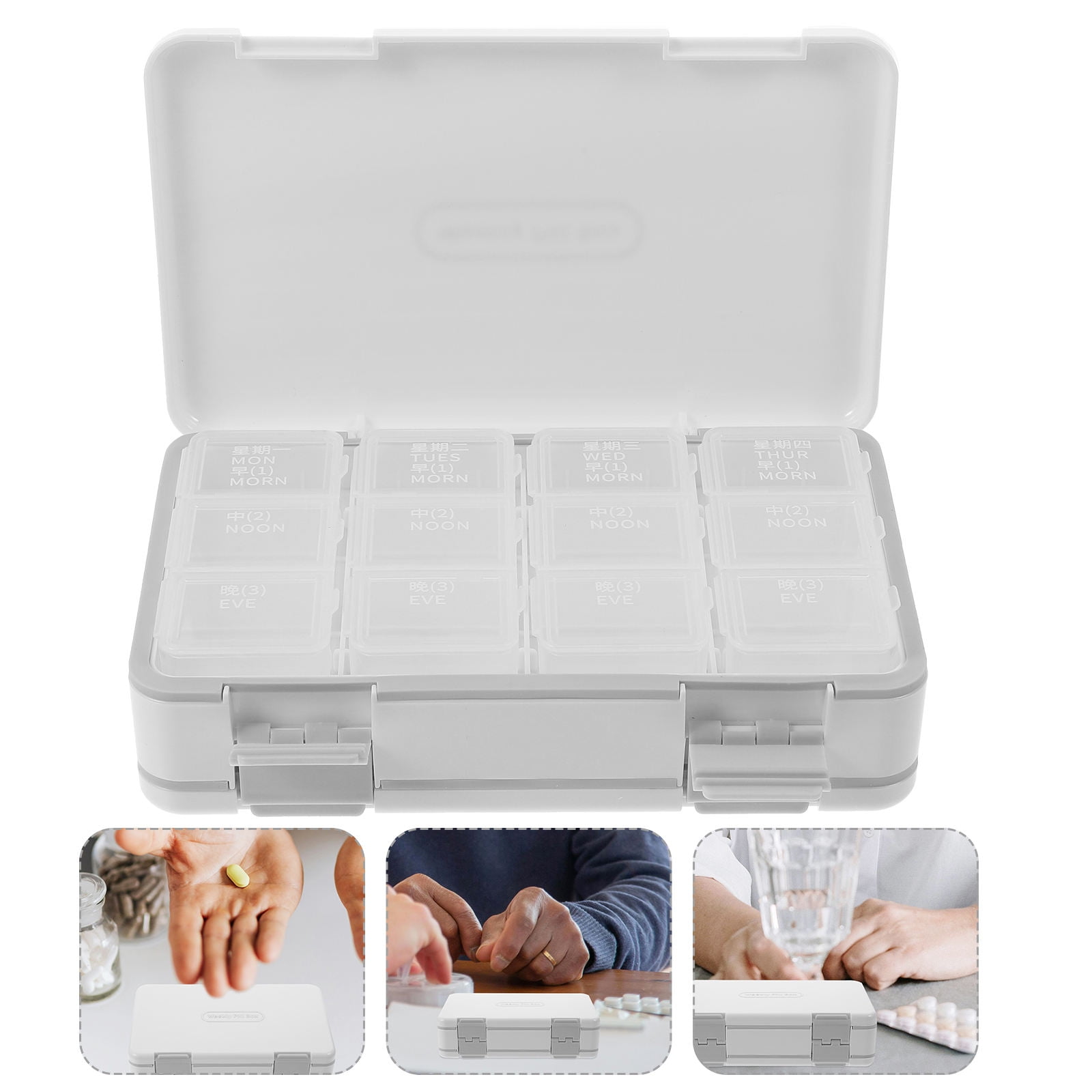 KONTONTY Pill Box Packaging Case Medication Portable Boxes Travel ...