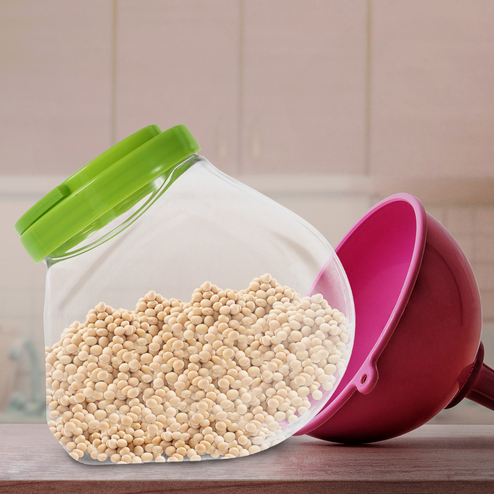 KONTONTY Plastic Cookie Jar Candy Jars with Lids for Candy Buffet Kitchen Office Clear Jars with ...